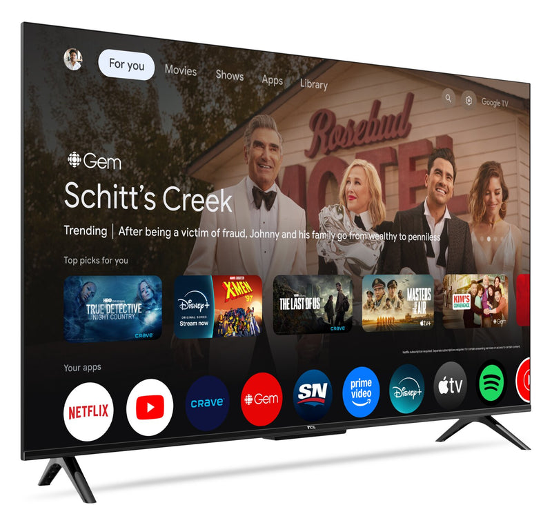 Téléviseur intelligent TCL S45K UHD 4K de 43 po avec Google TVMC - Brick
