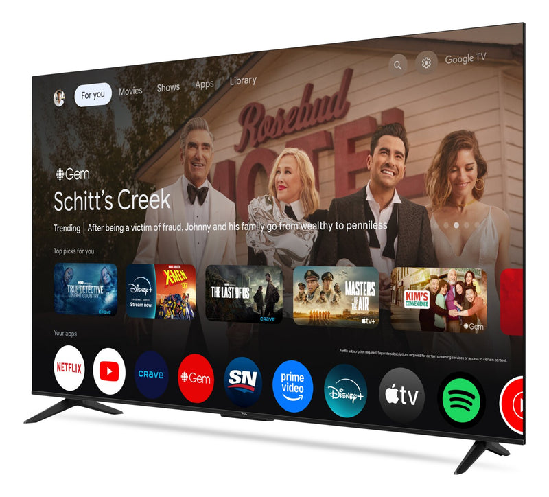 Téléviseur intelligent TCL S45K UHD 4K de 65 po avec Google TVMC - Brick