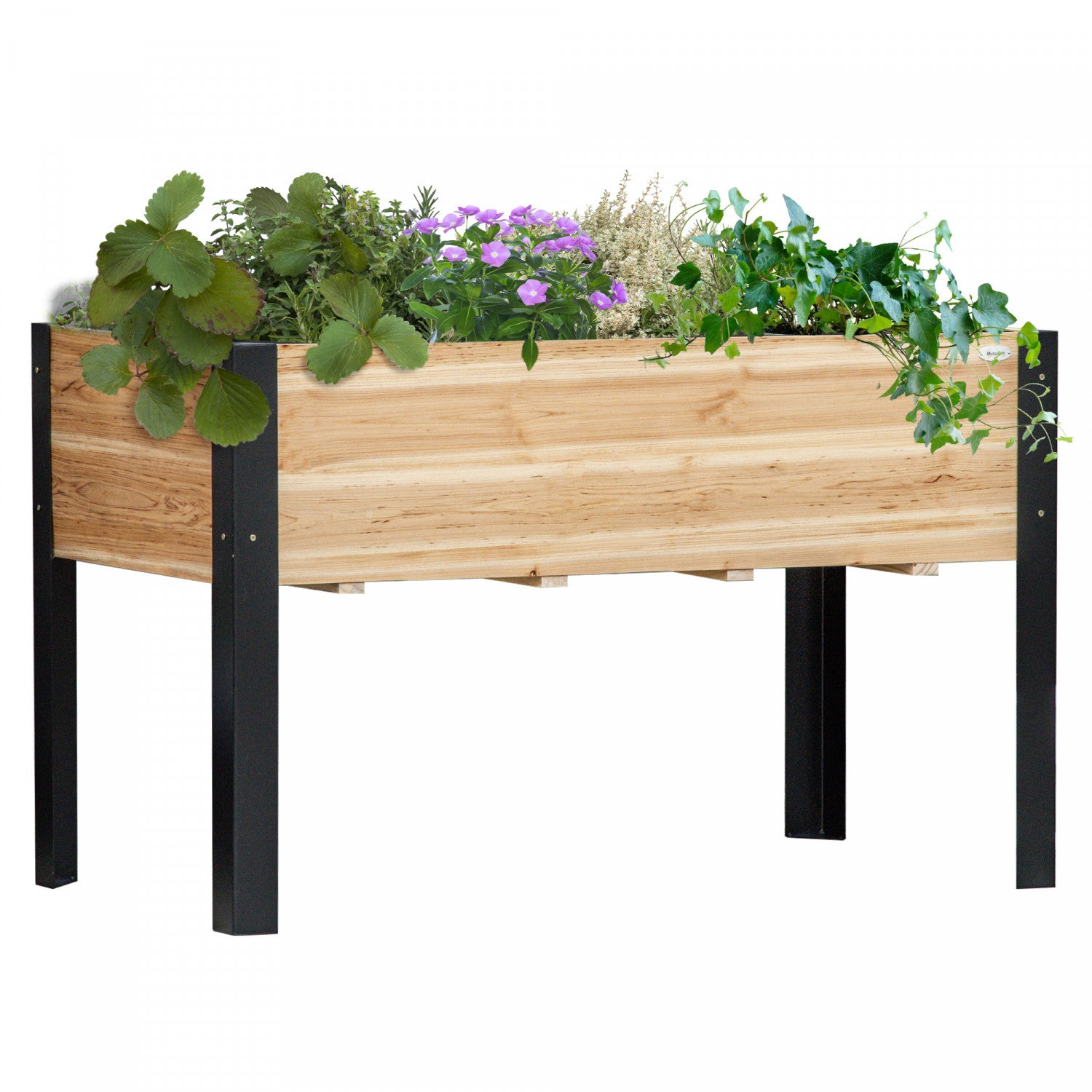 Outsunny 47''x24''x29'' Lit De Jardin Sureleve, Cadre Metallique, B ...