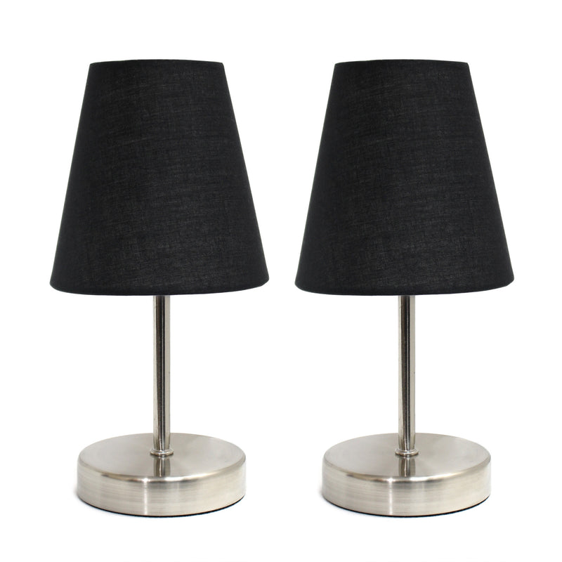Ensemble de 2 mini lampes de table de base de Simple Designs nickel ...