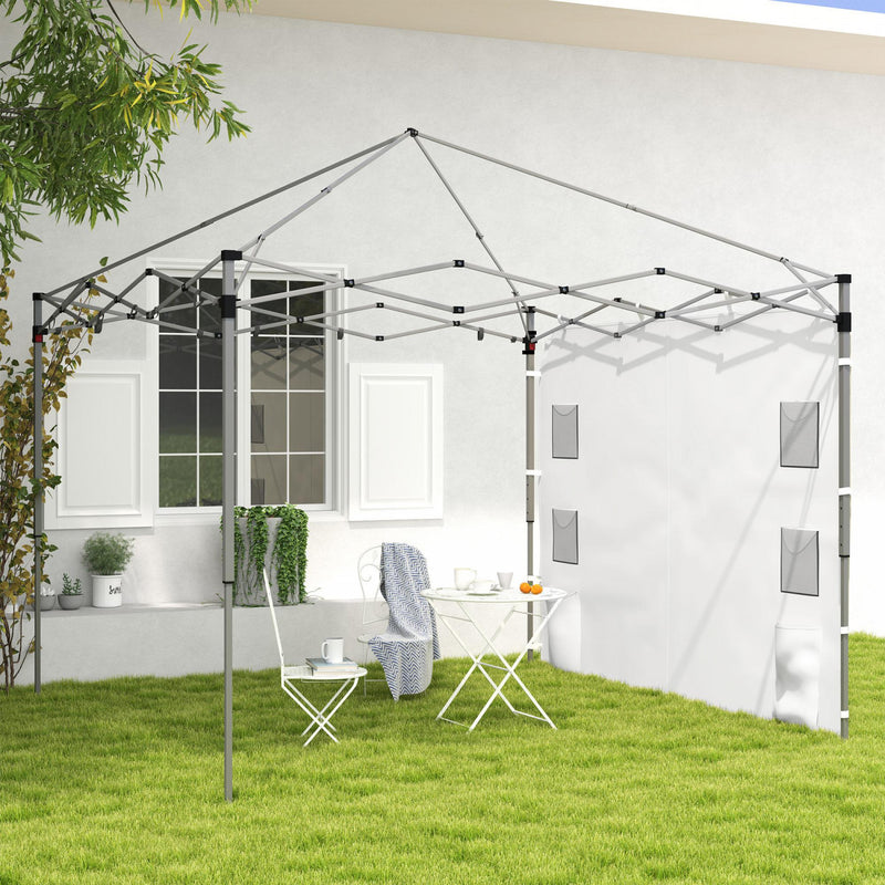 Outsunny Paroi Laterale Pour Auvents, Paroi Laterale Uniquement, Blanc ...