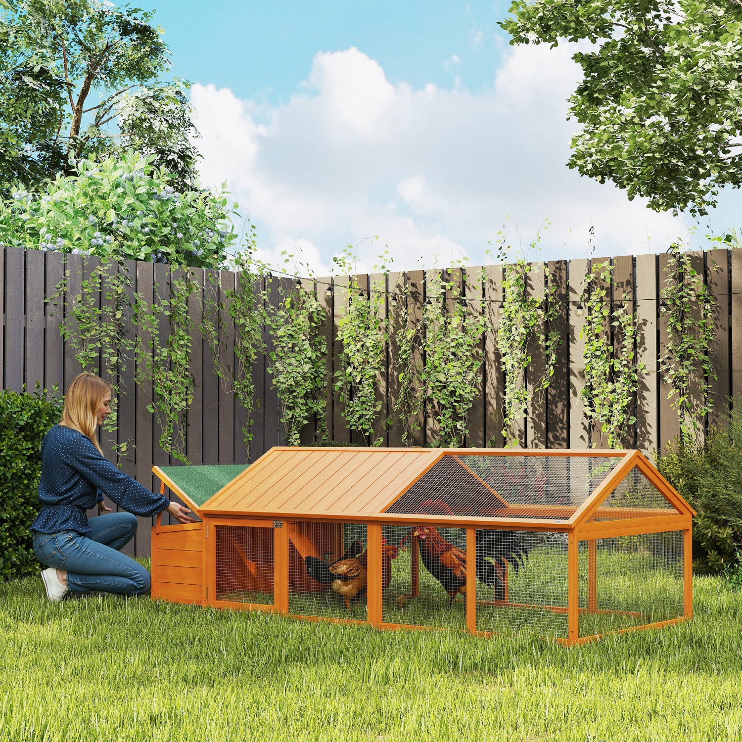 Grand Poulailler avec Pondoir pour 4 a 8 Poules - Brick