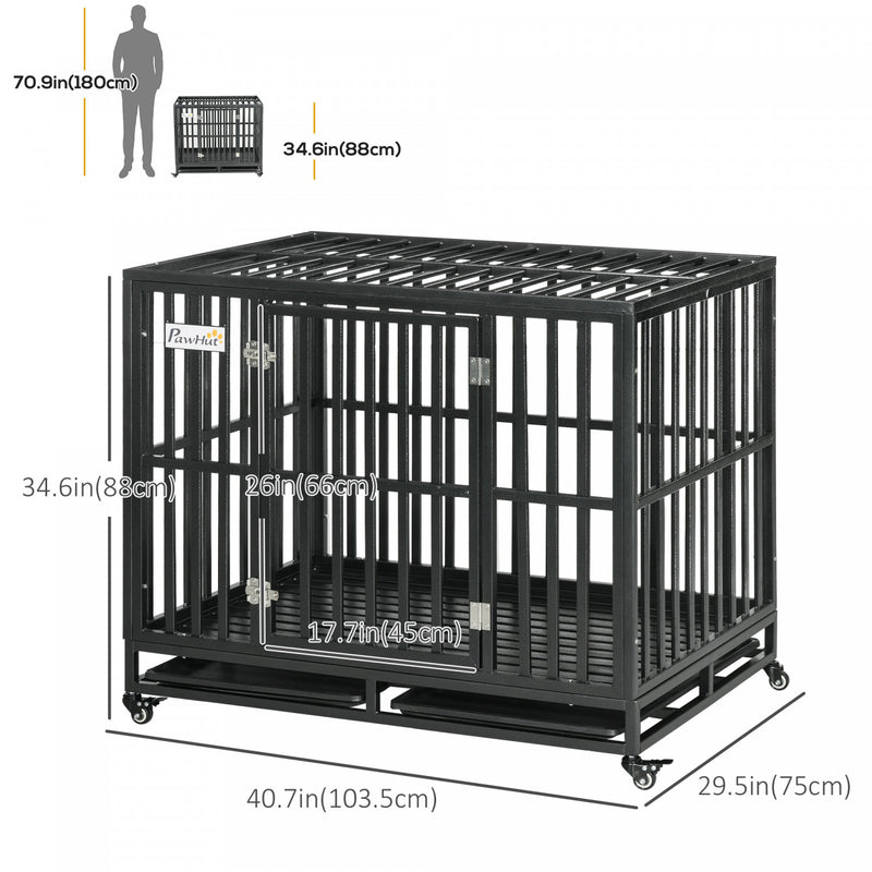 Pawhut – Cage En Metal Robuste Pour Chien, Chenil Et Cage, Parc Pou ...
