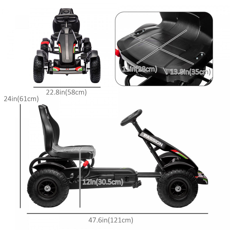 Aosom Kart A Pedales Pour Enfants, Voiture A Pedales Avec Seau Regl ...
