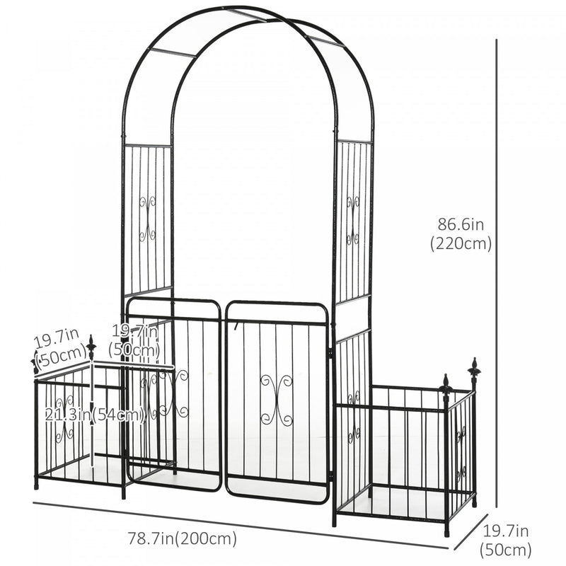 Outsunny - Arche De Jardin En Metal De 87 Pouces Avec Double Porte ...