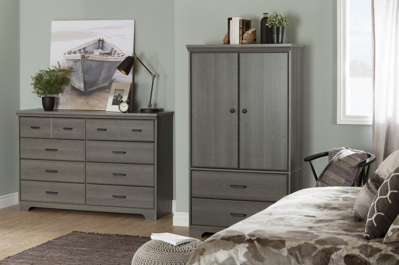 Versa Commode 8 Tiroirs - Erable Cendre - Brick