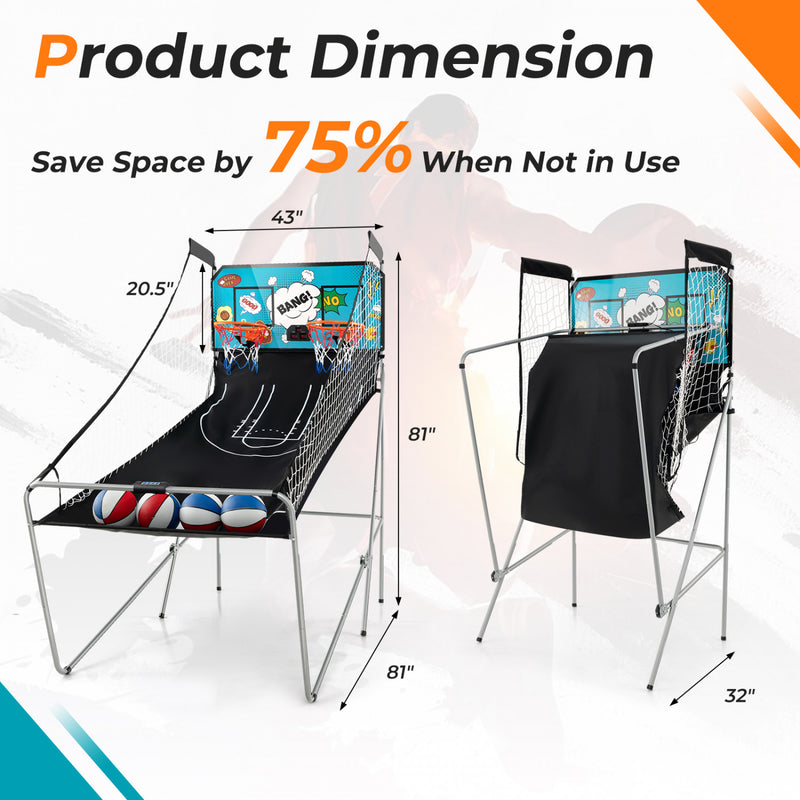 Costway Double Shot Basketball Arcade Game Avec 8 Modes De Jeu Elec ...