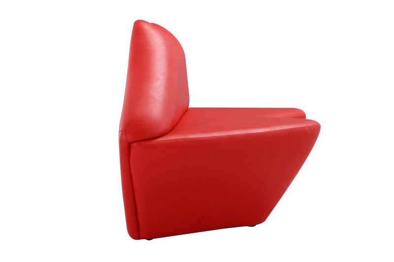 Causeuse Kiss Manhattan Comfort de 61,8 po en similicuir - rouge | Brick
