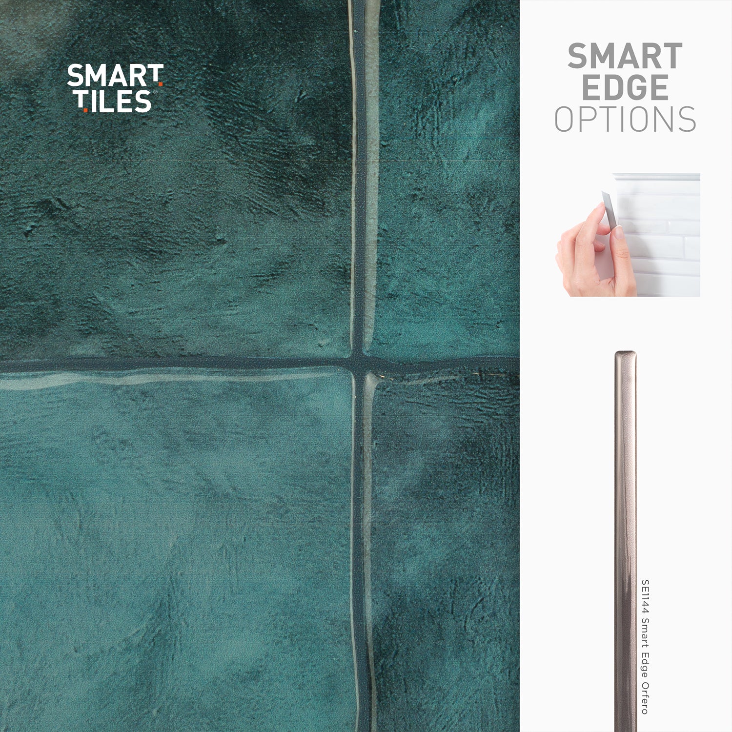 Dosseret Smart Tiles peler et coller 9 x 9, 4 feuilles - Zellige Costa ...