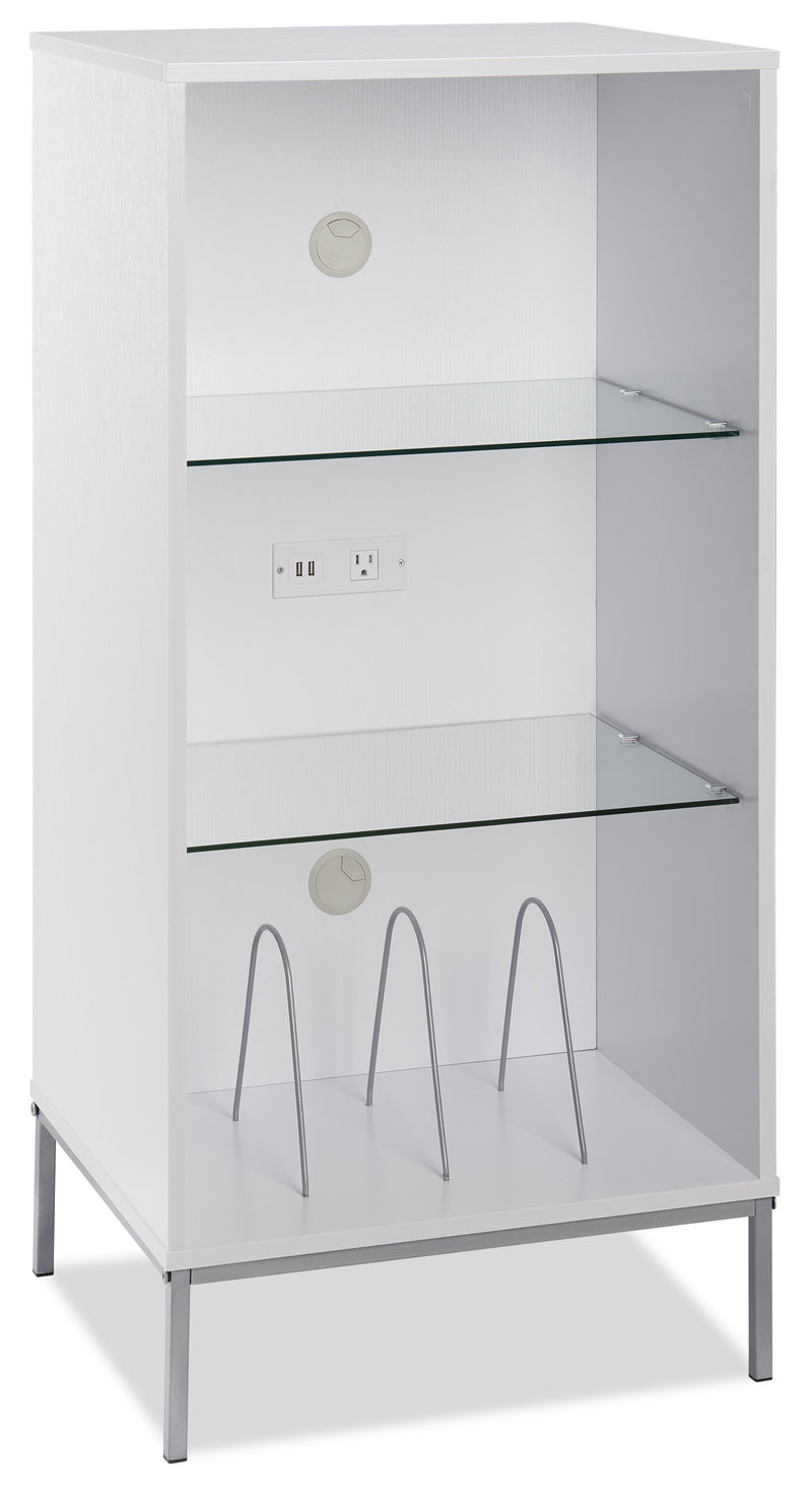 Meuble audio moderne Cade de 20,75 po avec rangement et système de ...