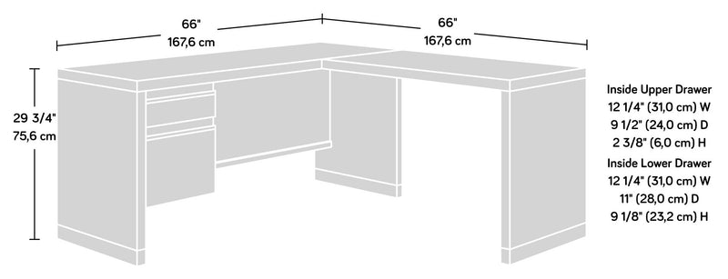 Bureau en forme de L Manhattan Gate de qualité commerciale | Brick
