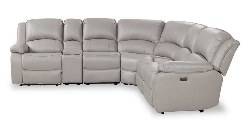 Sofa sectionnel à inclinaison électrique Marcel 6 pièces en cuir vé ...