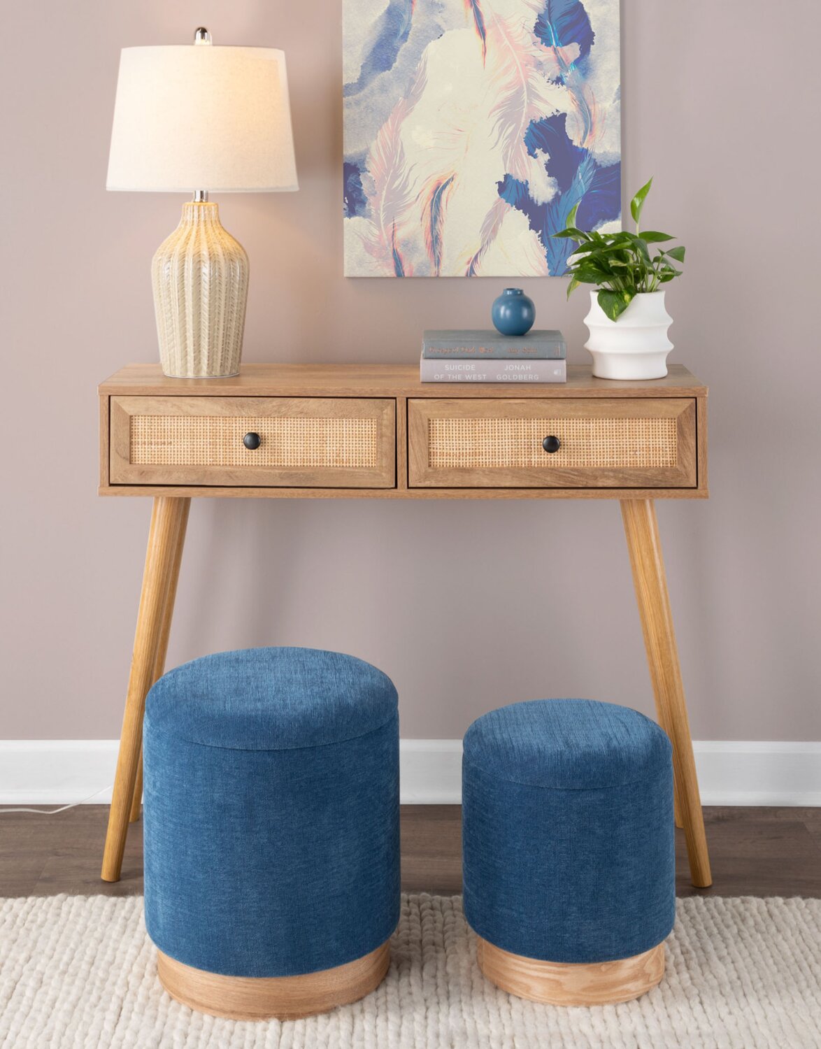 Lampe de table Willa de 23 po en céramique avec nickel poli et avec ...