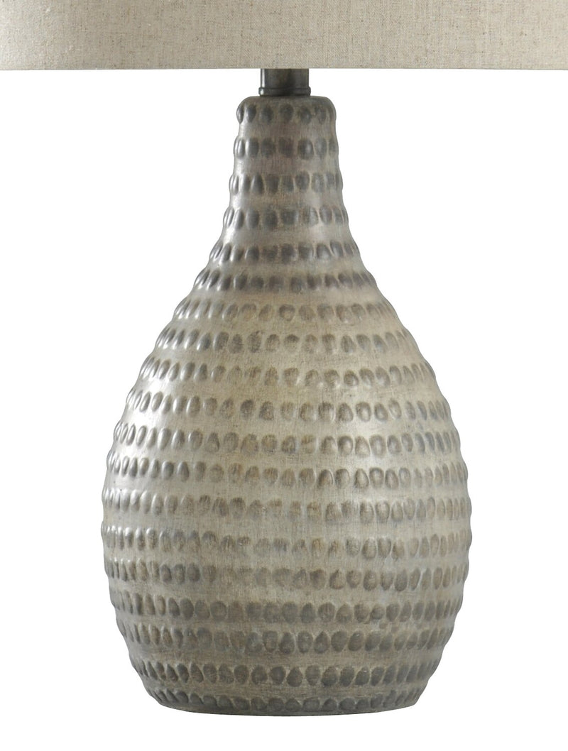 Lampe de table Atlas de 26 po en polyrésine grège - Brick