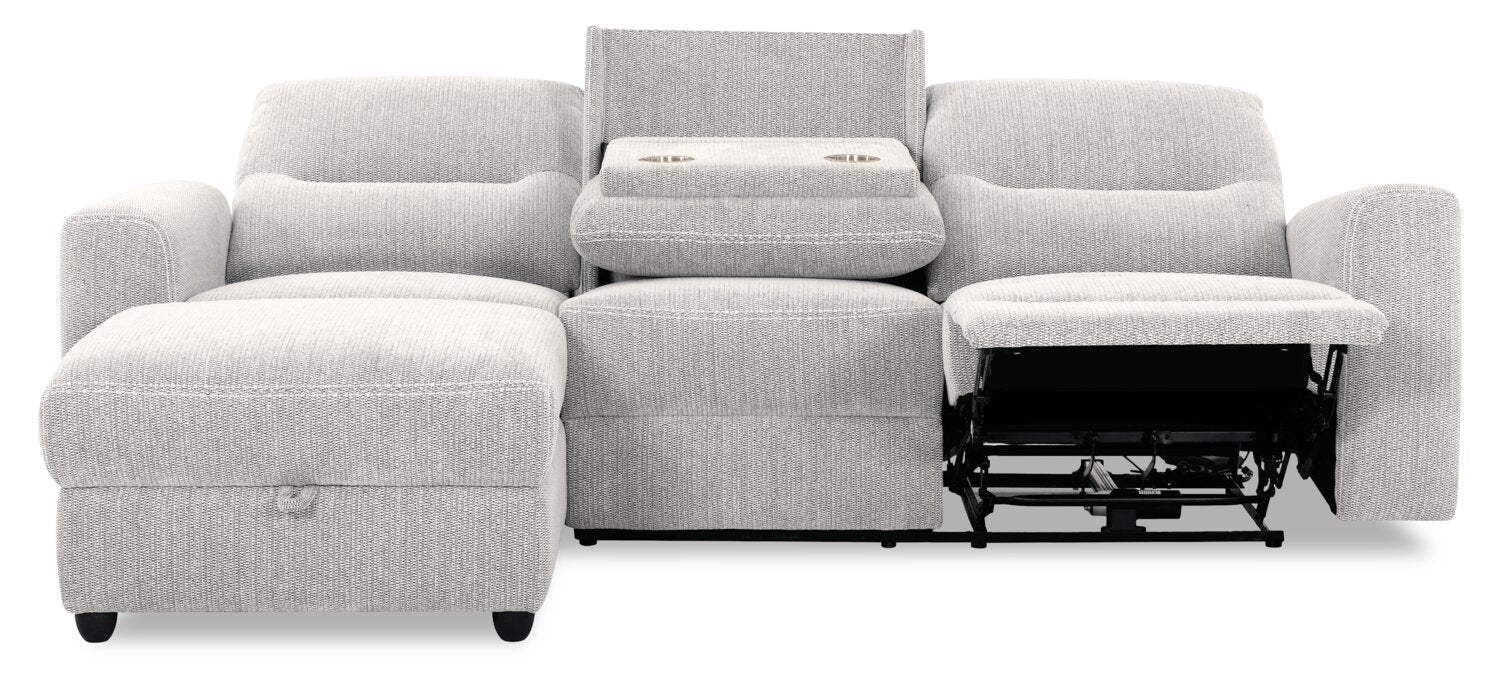 Sofa sectionnel de gauche à inclinaison électrique Meadow 2 pièces ... - Brick