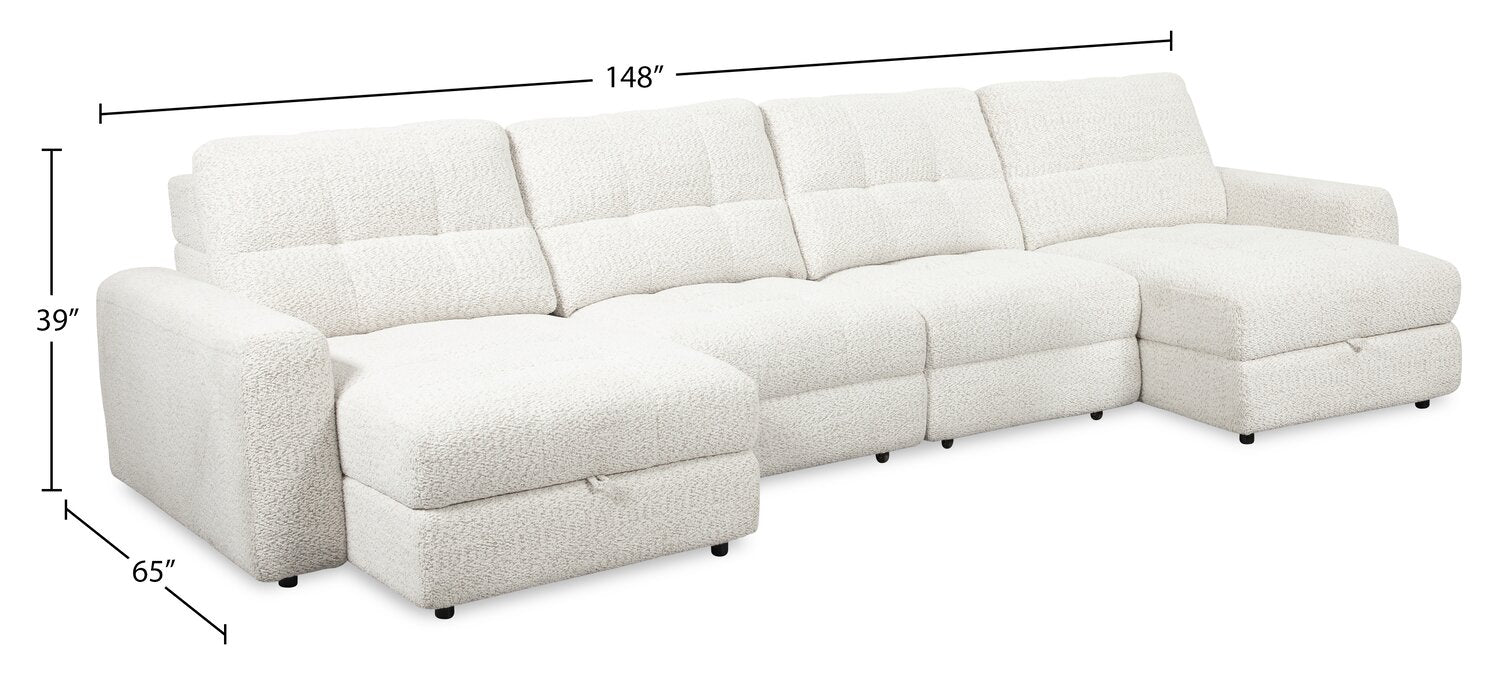 Sofa sectionnel modulaire Elevate de Scott Living 4 pièces en tissu... | Brick