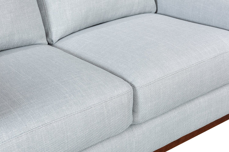 Sofa River de 87 po en tissu d’apparence lin avec base et pattes en ...