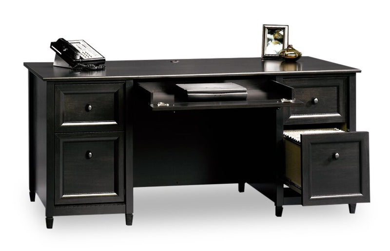 Bureau président Edge Water de 65,12 po à 4 tiroirs - noir Estate - Brick