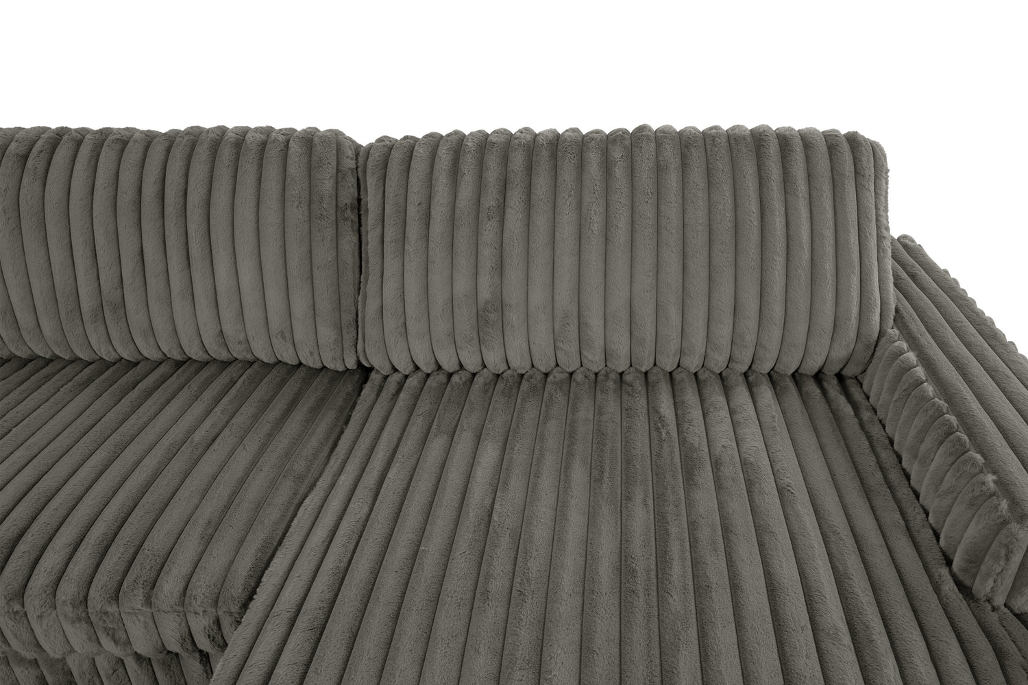 Sofa-lit double Stratus de 108 po en tissu de fausse fourrure grise ...