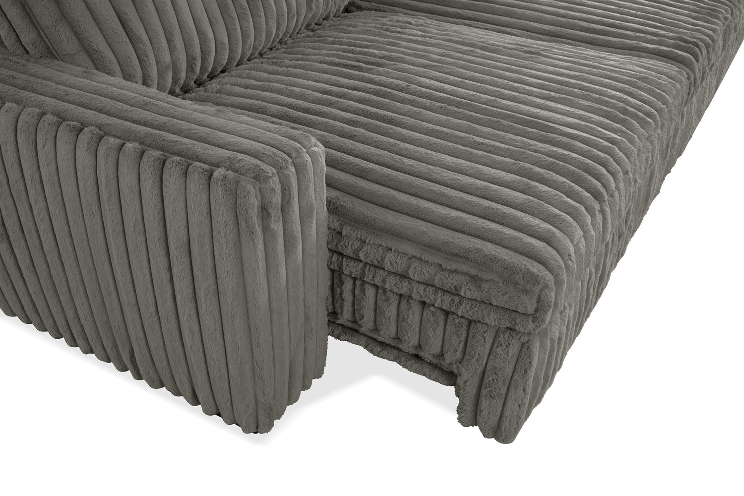 Sofa-lit double Stratus de 108 po en tissu de fausse fourrure grise ...