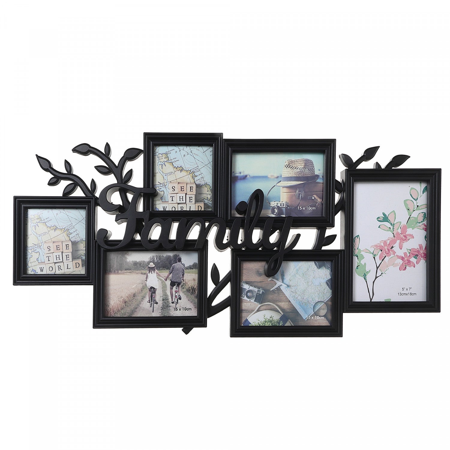 Cadres photo collage noirs - 6 cadres « Family » - Brick