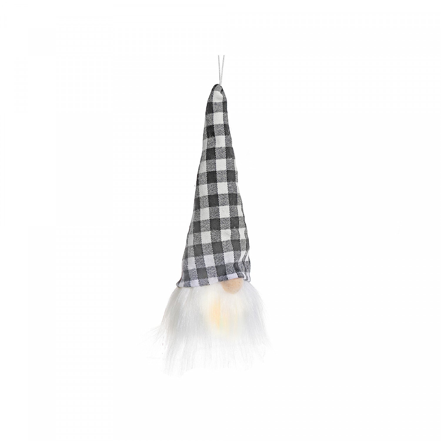 Figurine de gnome assis à DEL à point à carreaux blanc - Brick