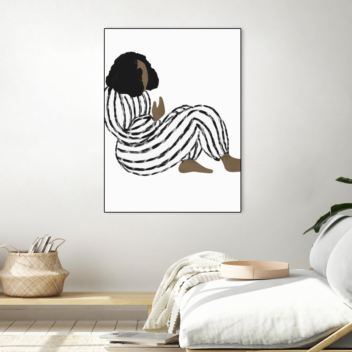 Œuvre d’art murale sur toile encadrée noire « Form Vi » 30 x 40 | Brick