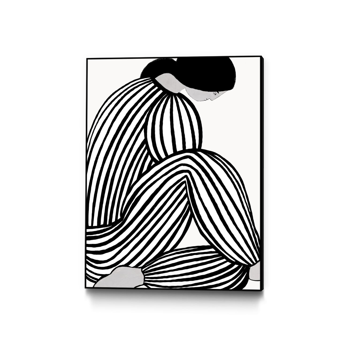 Œuvre d'art murale sur toile encadrée noire « Form Viii » 30 x 40 - Brick