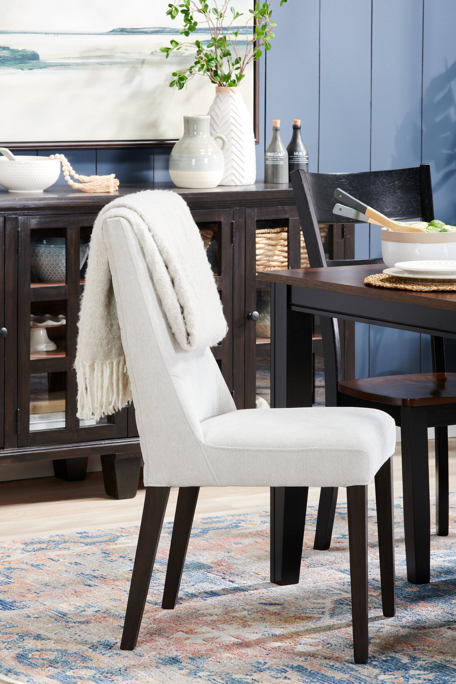 Chaise de salle à manger Cora en tissu de polyester - taupe - Brick