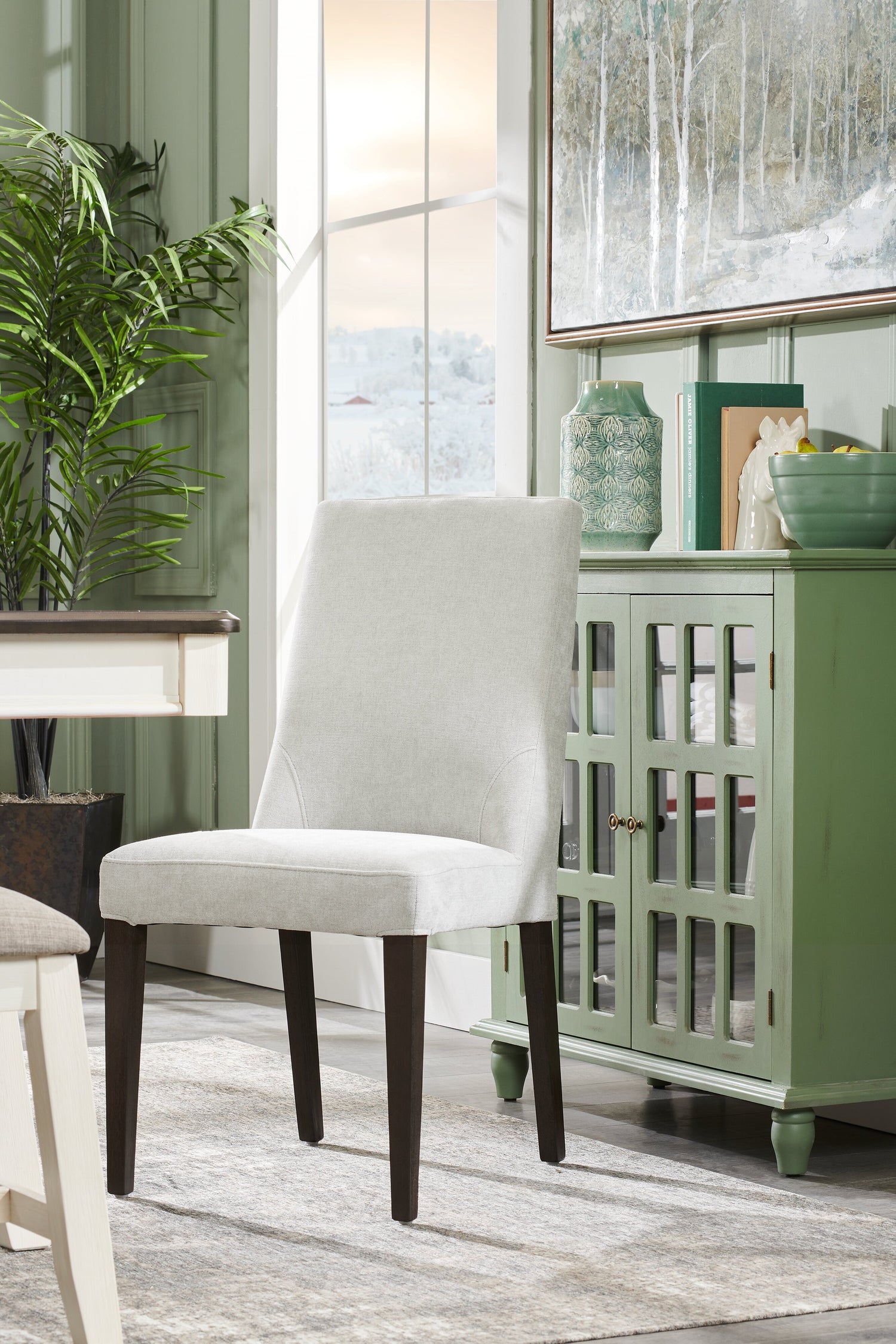 Chaise de salle à manger Cora en tissu de polyester - taupe - Brick