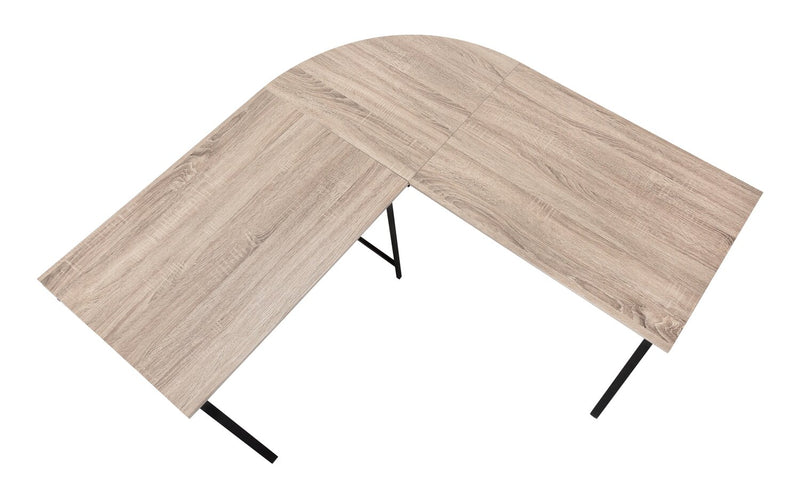 Bureau en coin en forme de L Lidia de 55,25 po - taupe - Brick