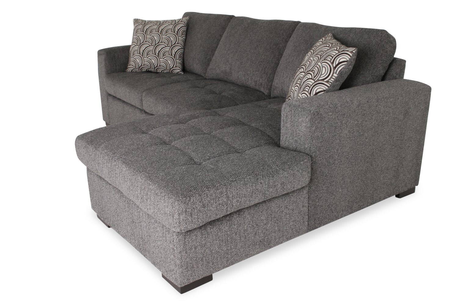 Sofa-lit sectionnel de droite Legend 2 pièces en chenille - poivre | Brick