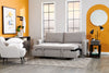 Sofa-lit Wilson en tissu d'apparence lin - gris Solis | Brick