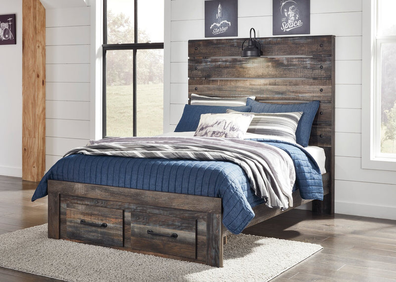 Lit de rangement Abby avec éclairage à DEL et ports USB, brun - for ...