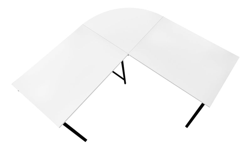 Bureau en coin en forme de L Lidia de 55,25 po - blanc - Brick