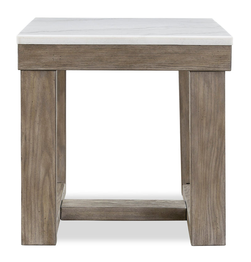 Table de bout moderne Corsa de 24 po - dessus en marbre avec base e ...